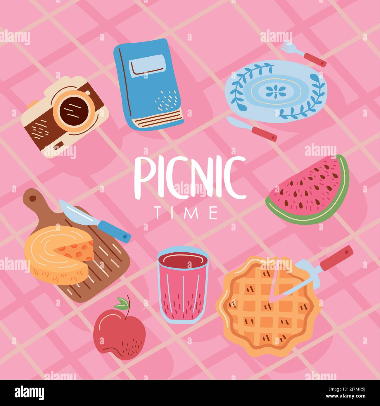 picnic time lettering frame poster Stock Vector Image & Art - Alamy