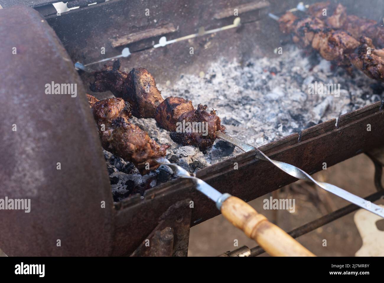 Summer picnic and barbecue on the grill. Food festival outdoor Stock ...