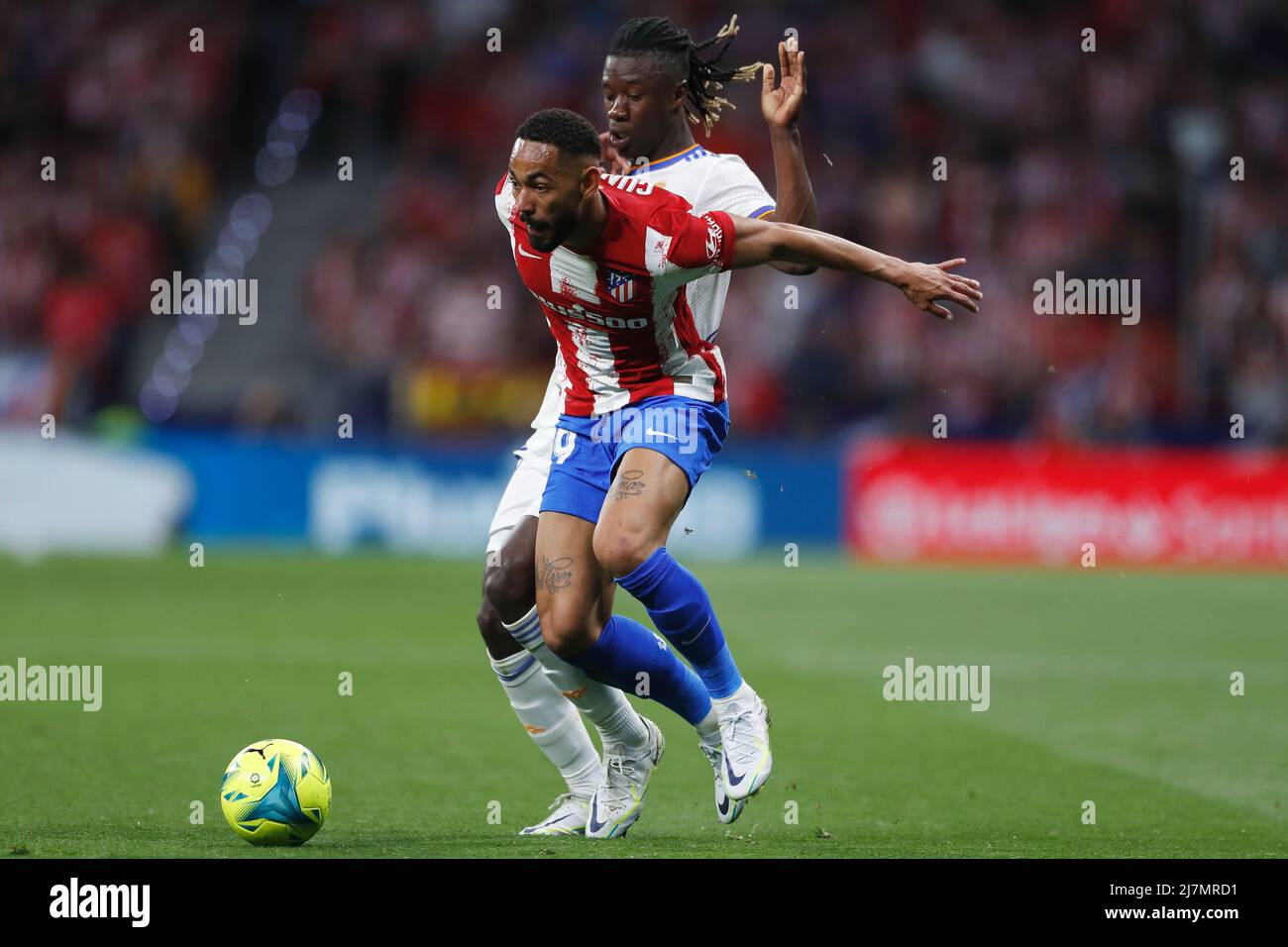 Madrid, Spain. 8th May, 2022. (L-R) Matheus Cunha (Atletico), Eduardo ...