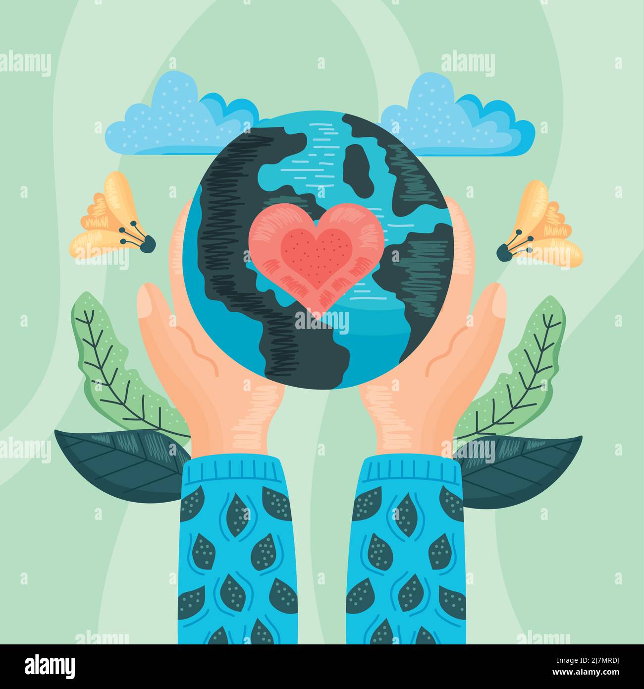 ecology hands lifting earth poster Stock Vector Image & Art - Alamy