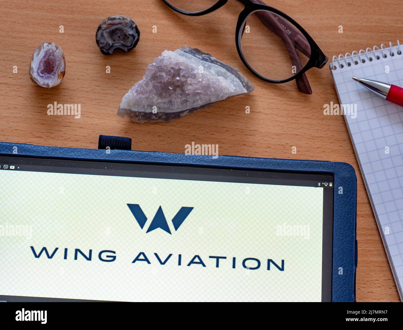 In this photo illustration Wing Aviation LLC owned by Alphabet Inc ...