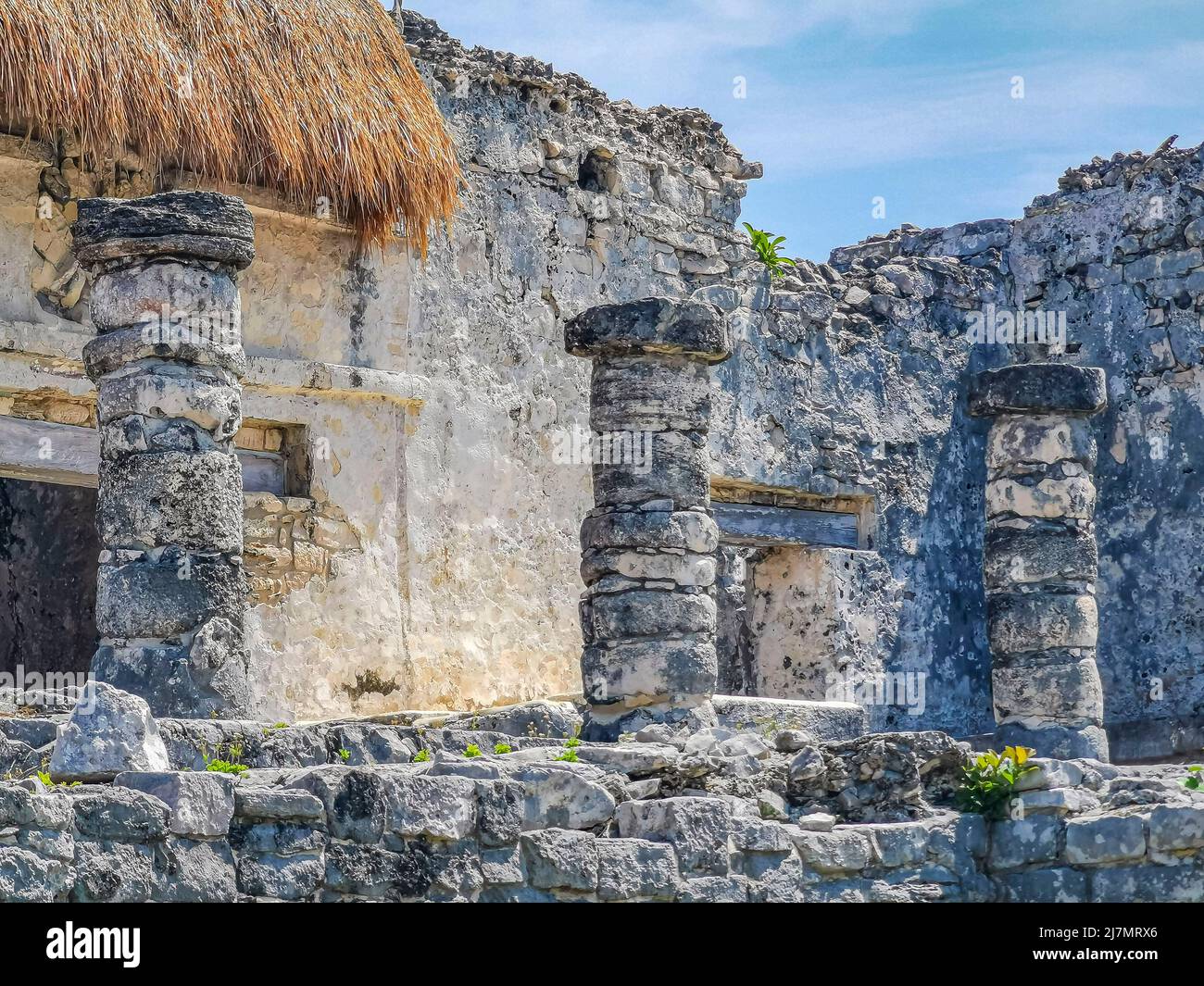 Ancient Tulum ruins Mayan site with temple ruins pyramids and artifacts ...