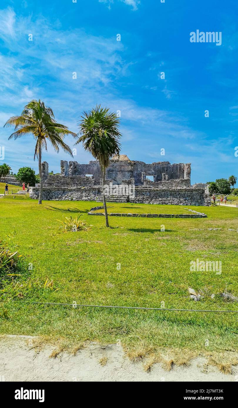 Ancient Tulum ruins Mayan site with temple ruins pyramids and artifacts ...