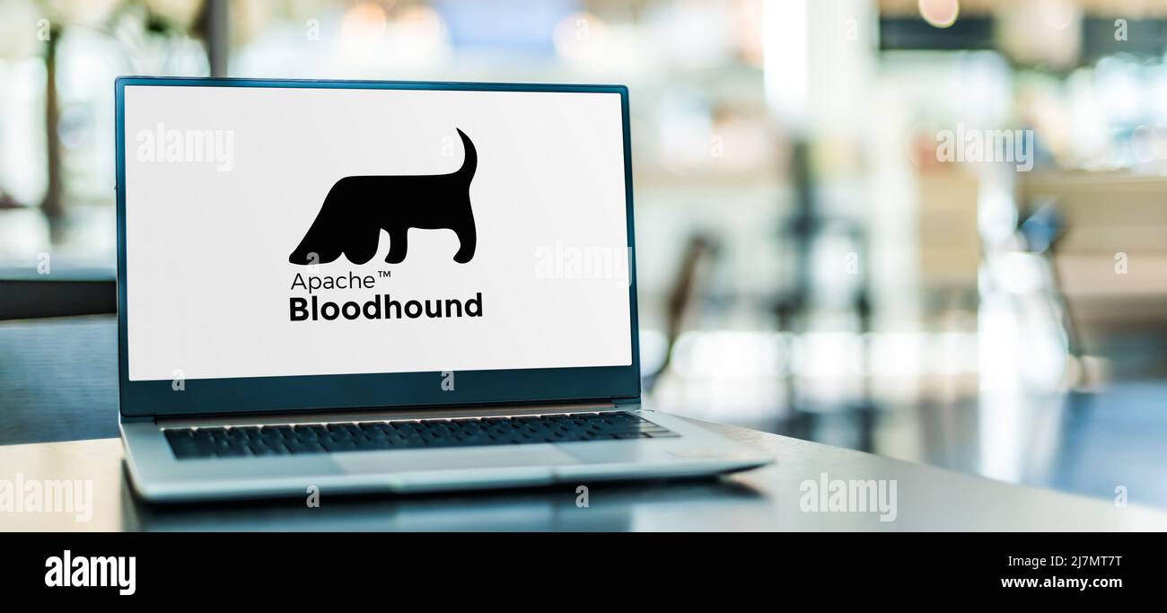 POZNAN, POL - DEC 8, 2021: Laptop computer displaying logo of Apache Bloodhound, an open source ...
