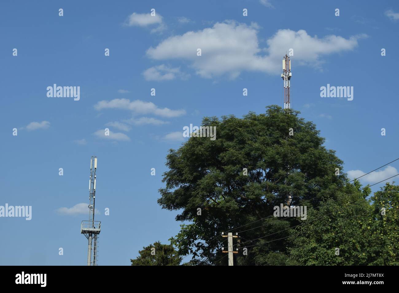 Telecommunication tower of 4G and 5G cellular. Macro Base Station. Wireless Communication ...