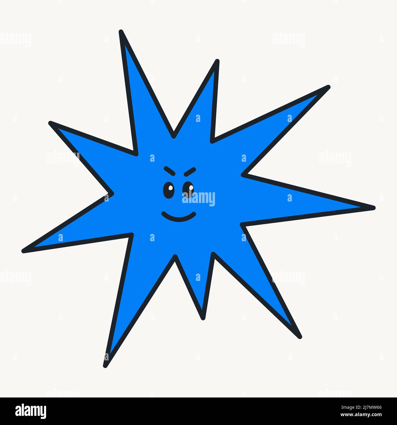 Cartoon vector funny cute blue star Comic character Stock Vector Image ...