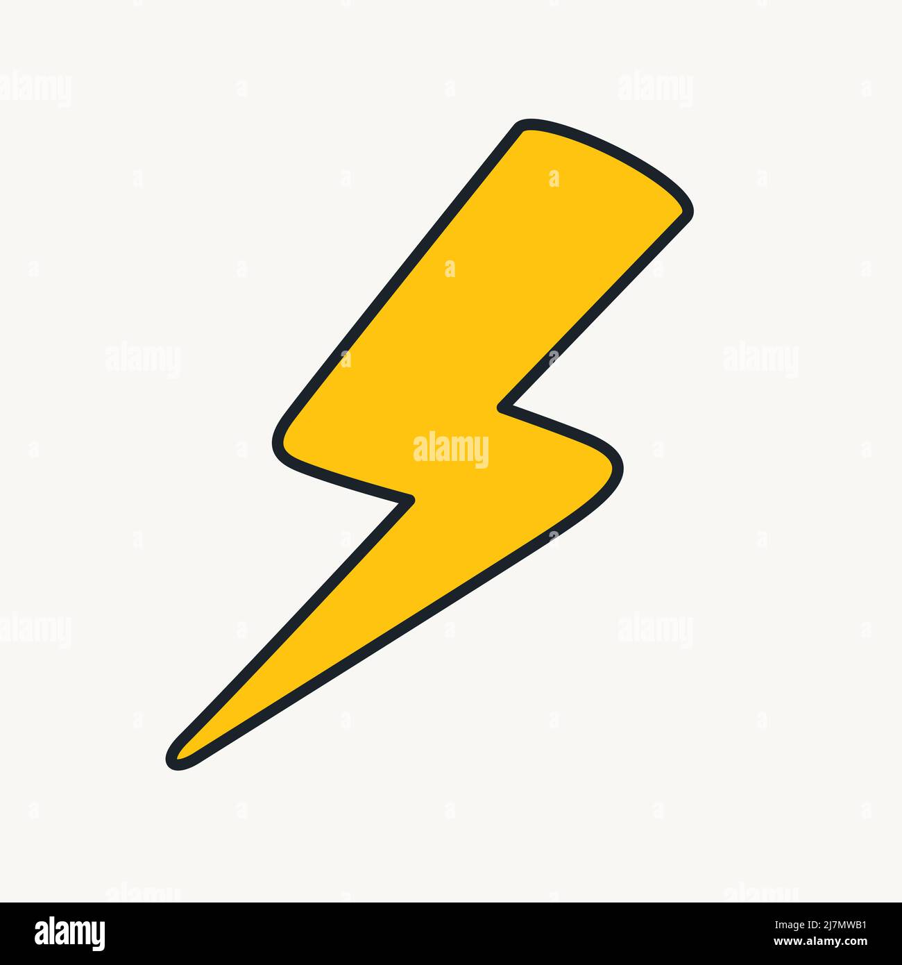 Cartoon vector funny cute Comic characters, thunderbolt Stock Vector ...