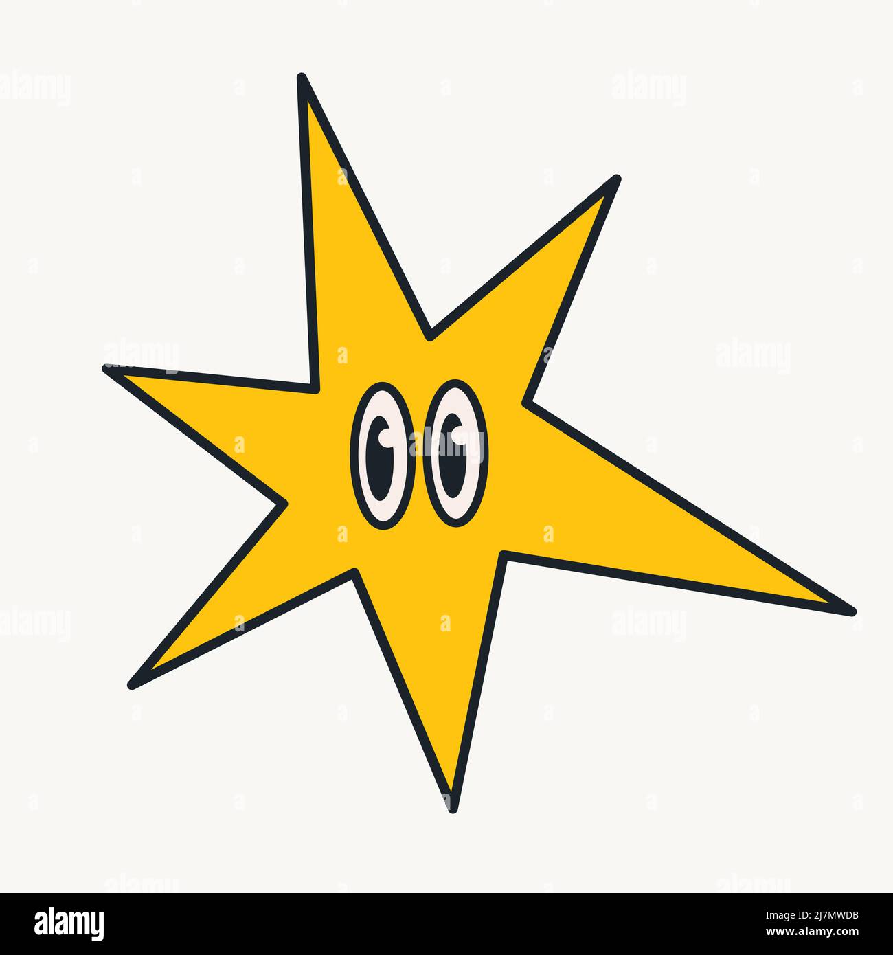 Cartoon vector funny cute star Comic character Stock Vector Image & Art ...