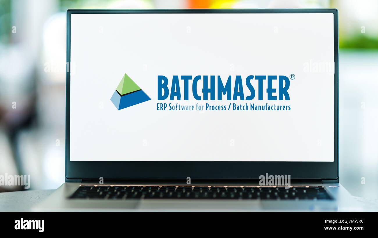 POZNAN, POL - DEC 8, 2021: Laptop computer displaying logo of ...