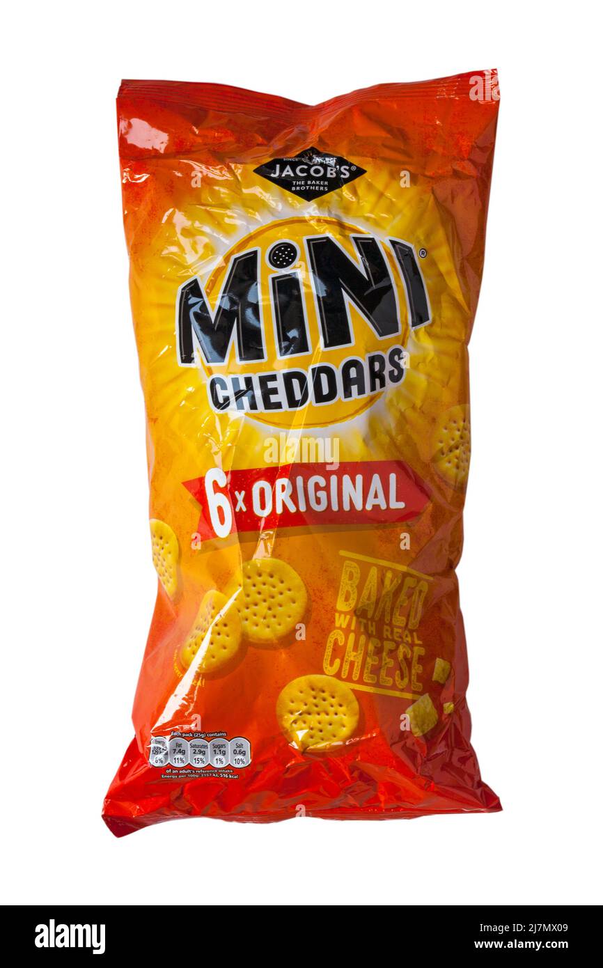 Multipack of Mini Cheddars original by Jacobs isolated on white ...
