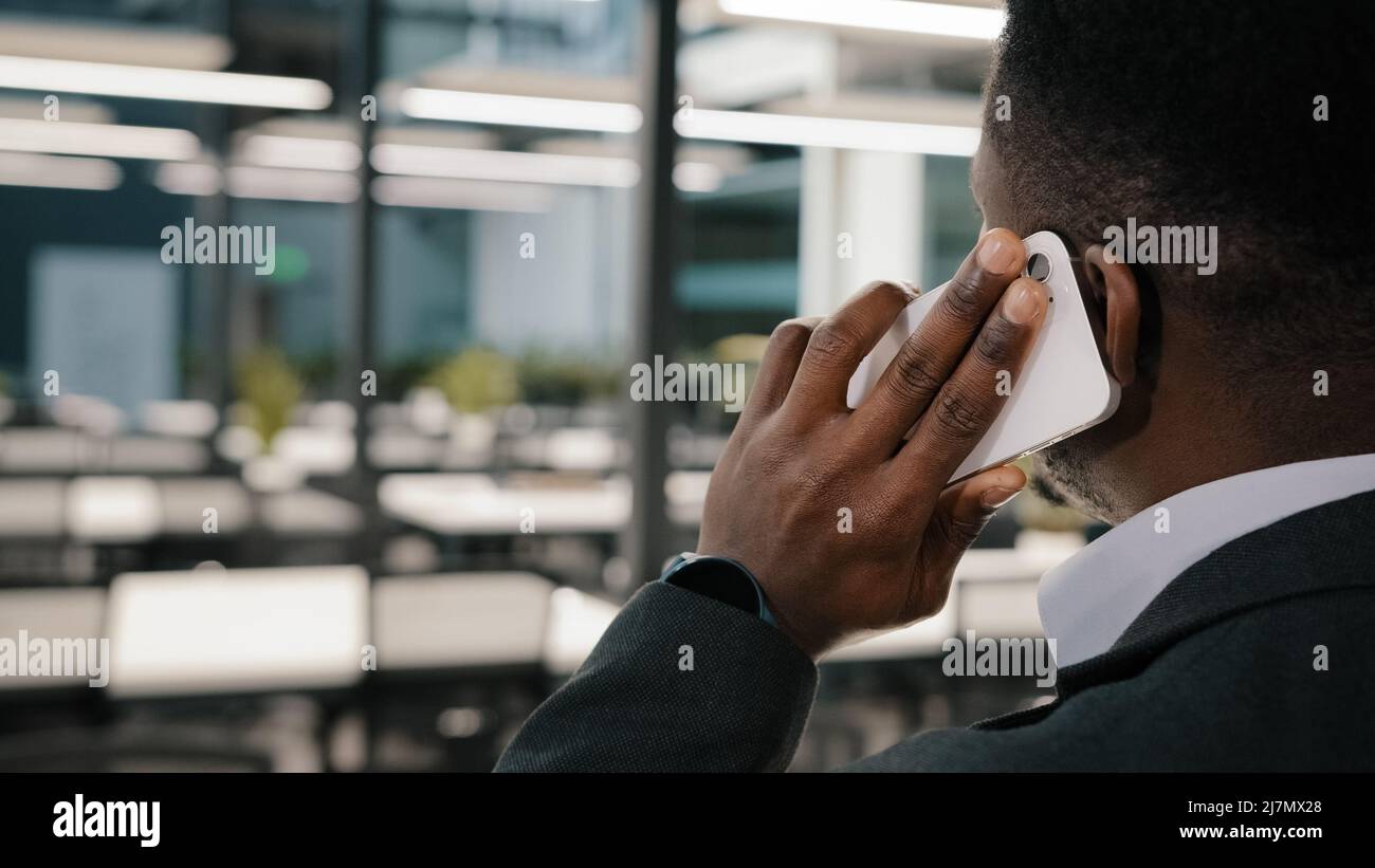 African american businessman talking on mobile hi-res stock photography ...