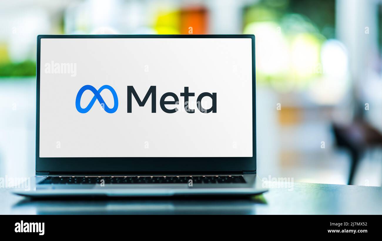 POZNAN, POL - OCT 22, 2021: Laptop computer displaying logo of Meta ...