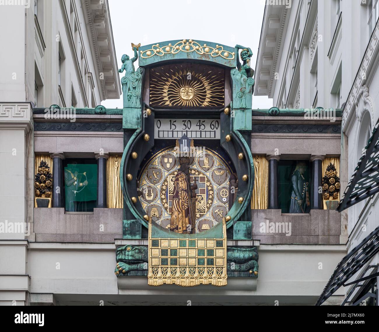 Anker Clock in Hoher Markt Square at Jewish quarter of old Vienna Stock ...
