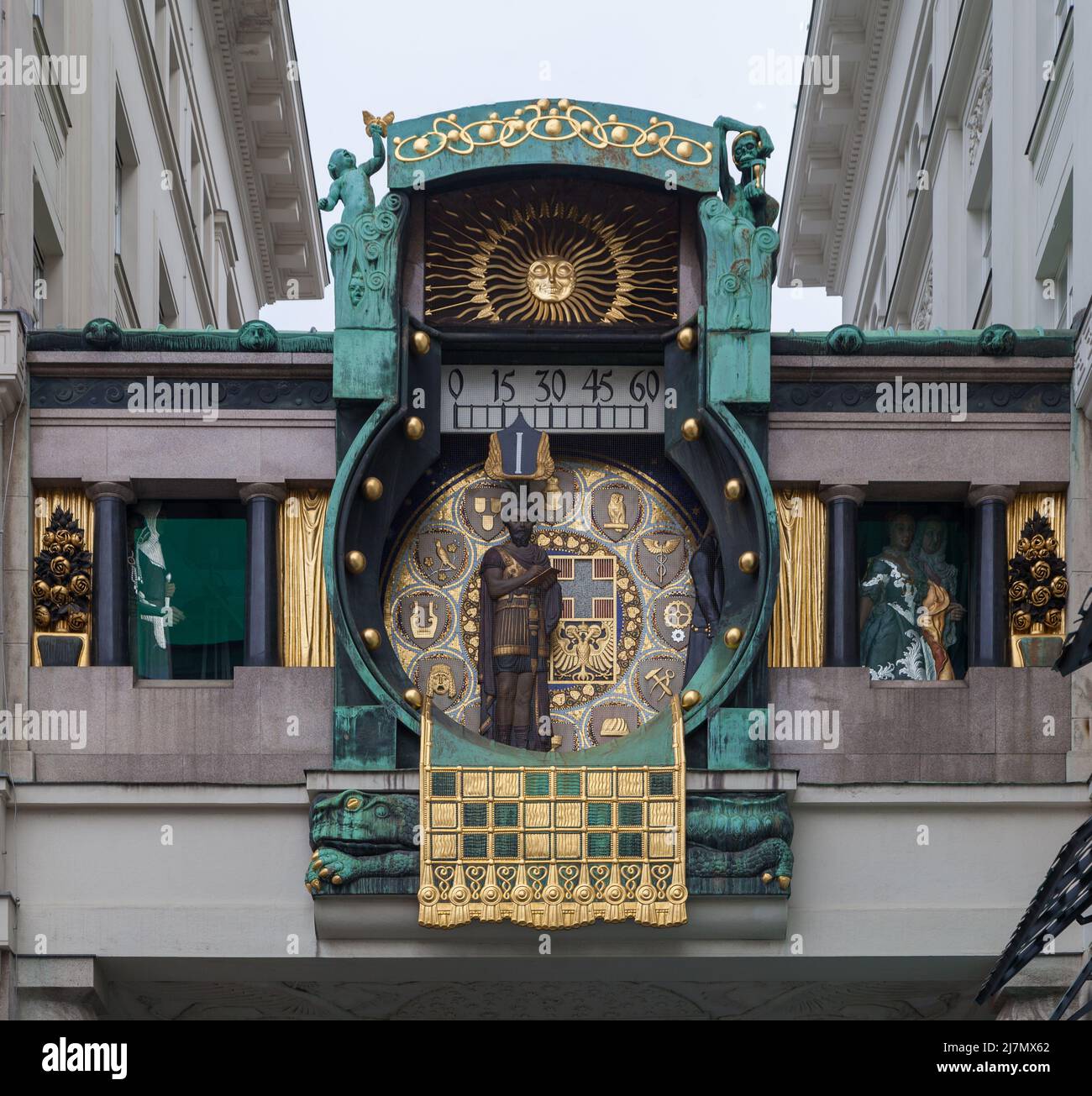 Anker Clock in Hoher Markt Square at Jewish quarter of old Vienna Stock ...