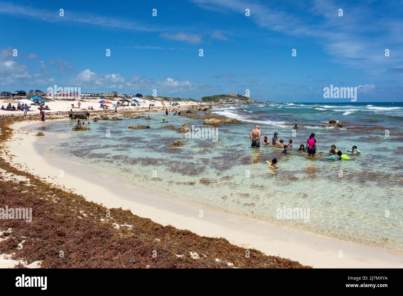 Shallow rock pools at Playa Chen Rio, Cozumel, Quintana Roo, Mexico ...
