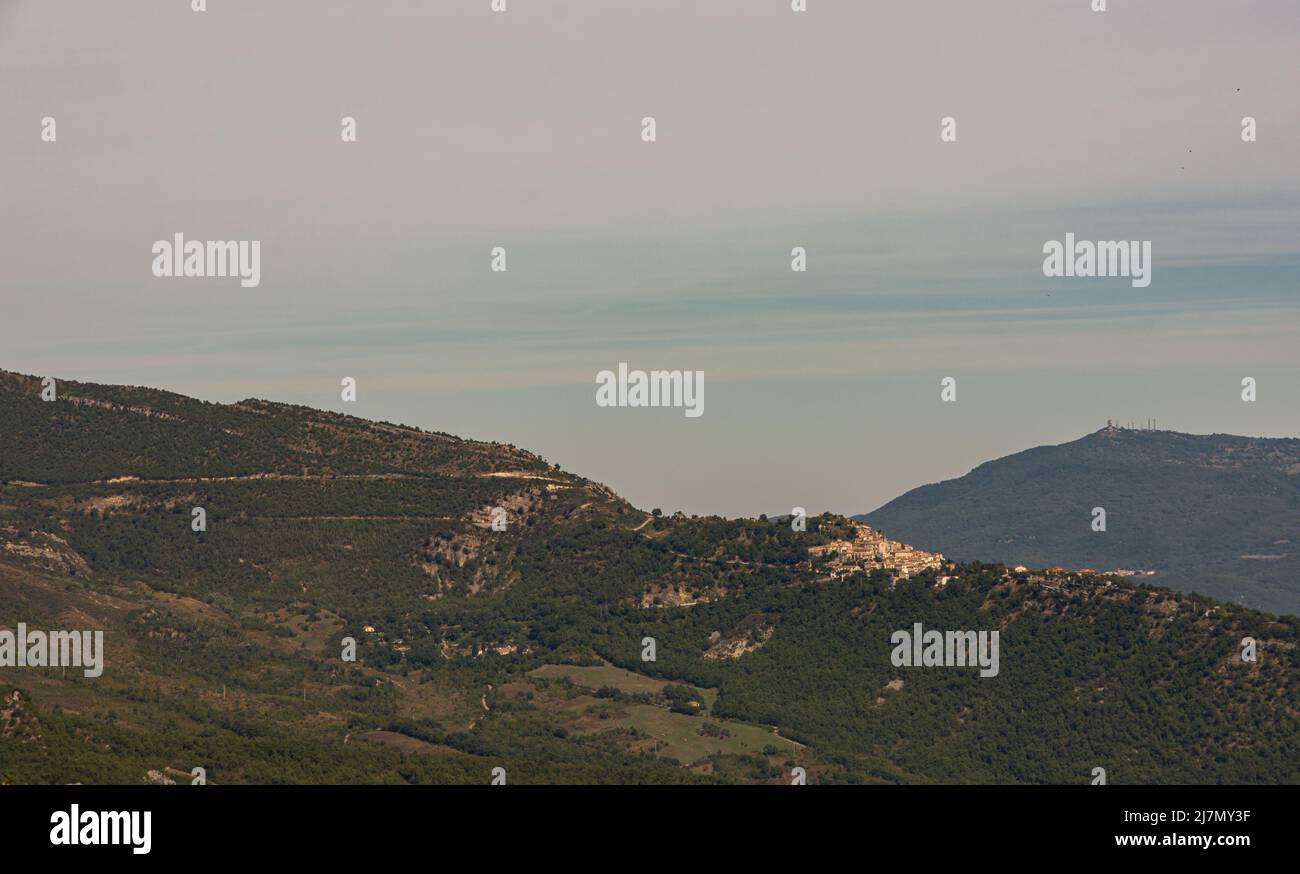 Landscapes of Abruzzo. View from the viewpoint of the Rio Verde ...