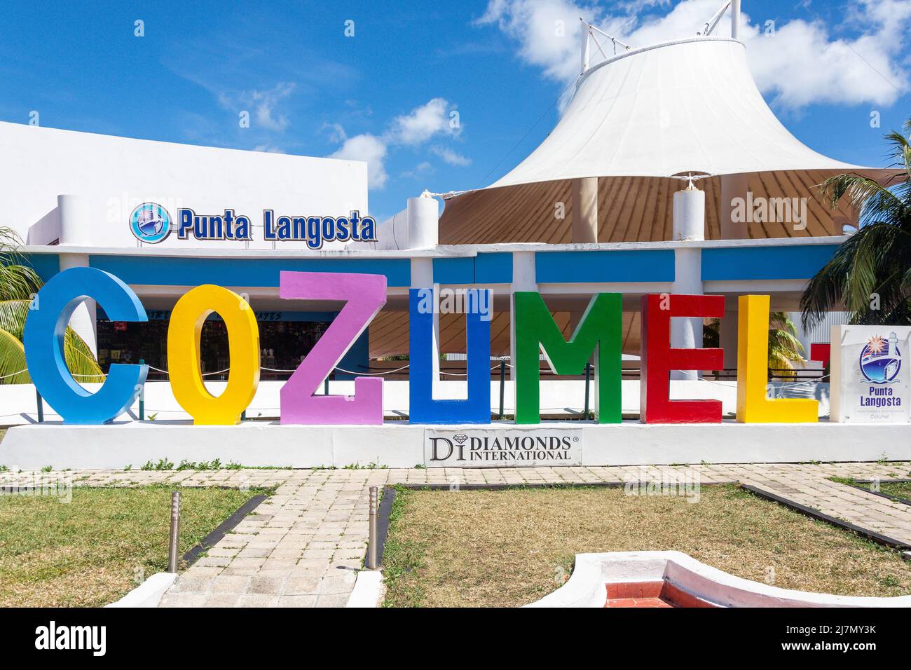 Cozumel sign at Punta Langosta Shopping Centre, Centro, San Miguel de ...