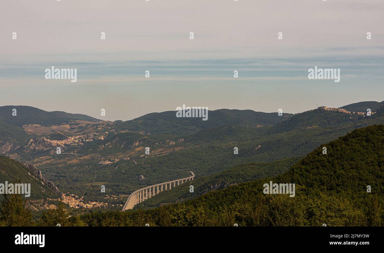 Landscapes of Abruzzo. View from the viewpoint of the Rio Verde ...