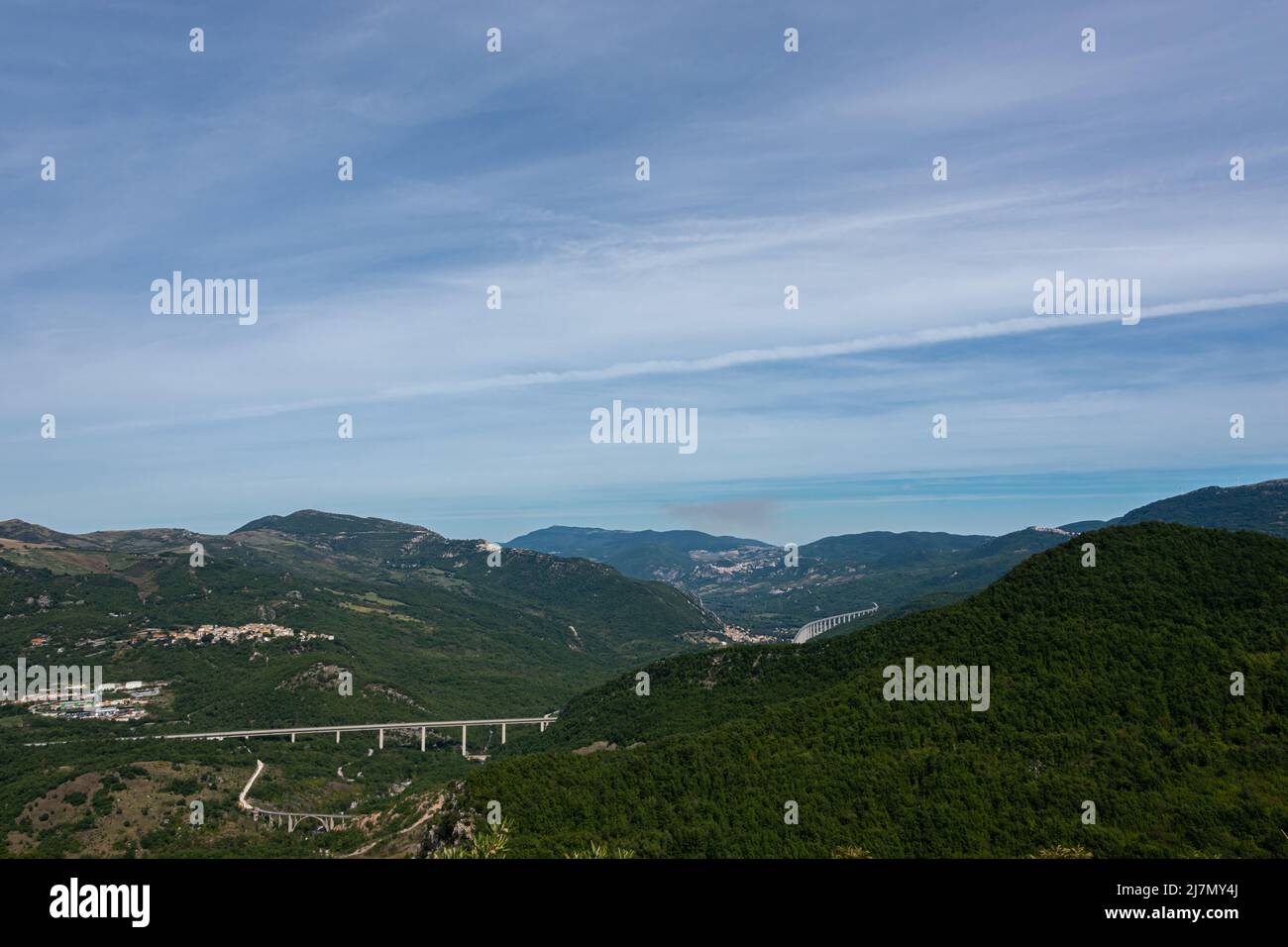 Landscapes of Abruzzo. View from the viewpoint of the Rio Verde ...