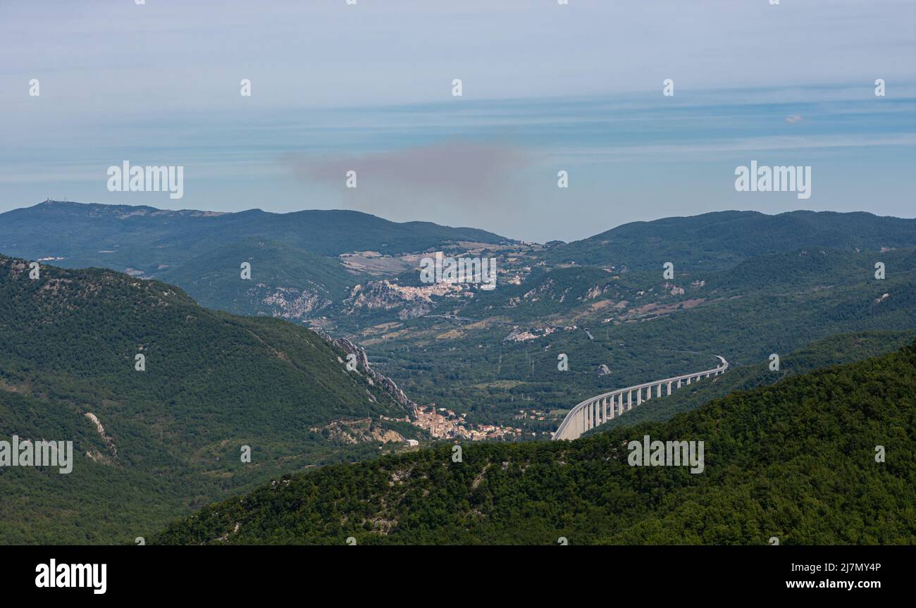 Landscapes of Abruzzo. View from the viewpoint of the Rio Verde ...