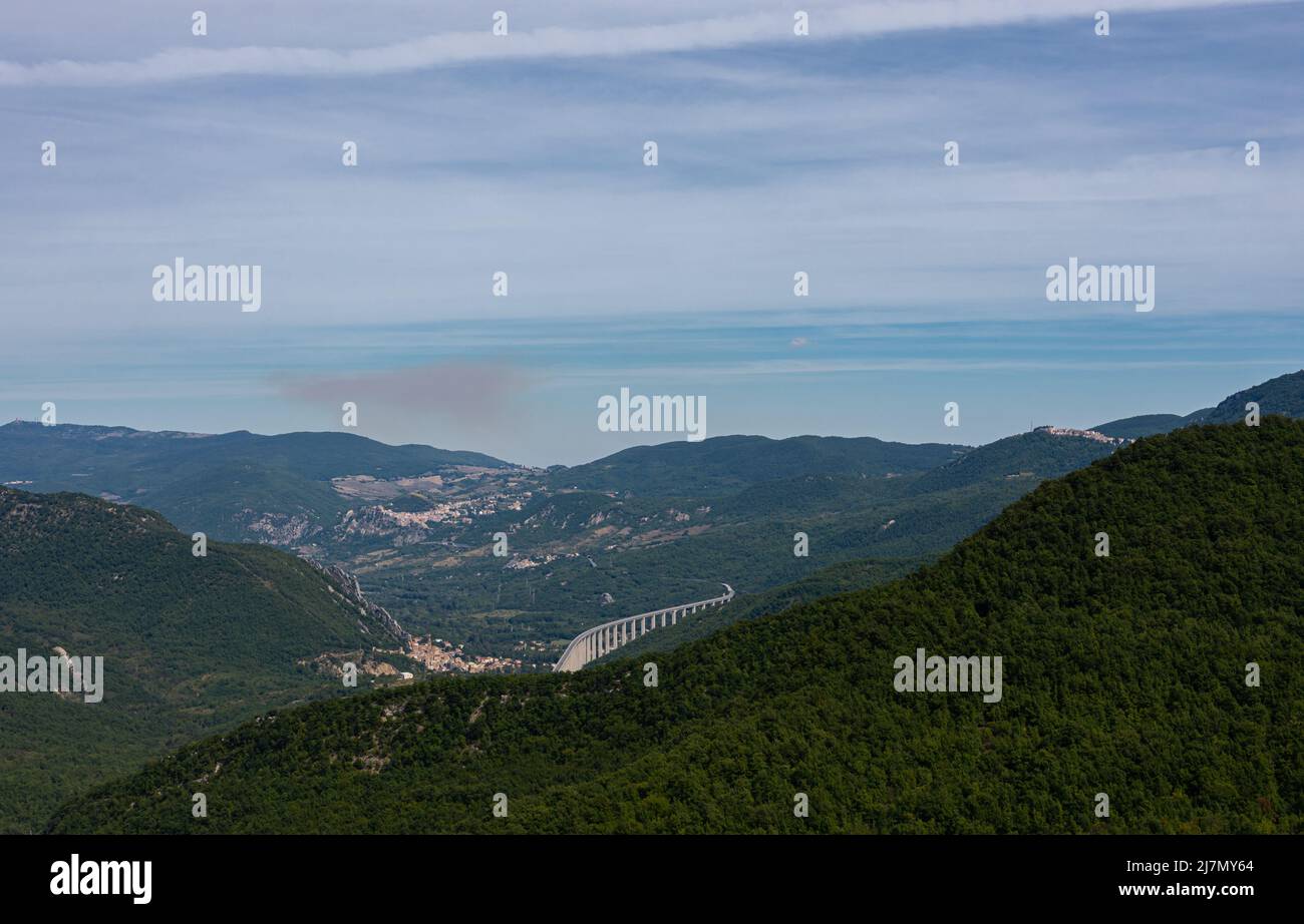 Landscapes of Abruzzo. View from the viewpoint of the Rio Verde ...