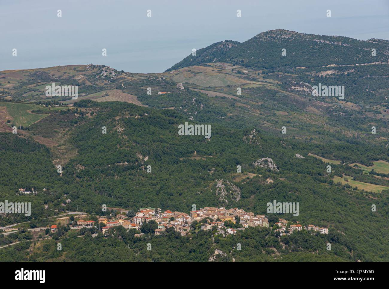 Landscapes of Abruzzo. View from the viewpoint of the Rio Verde ...