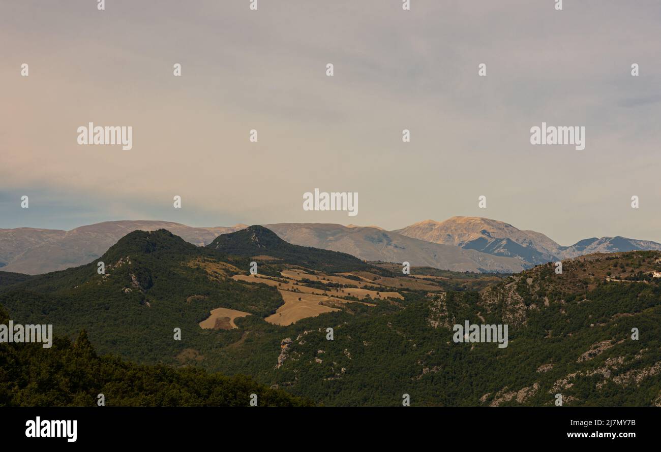 Landscapes of Abruzzo. View from the viewpoint of the Rio Verde ...
