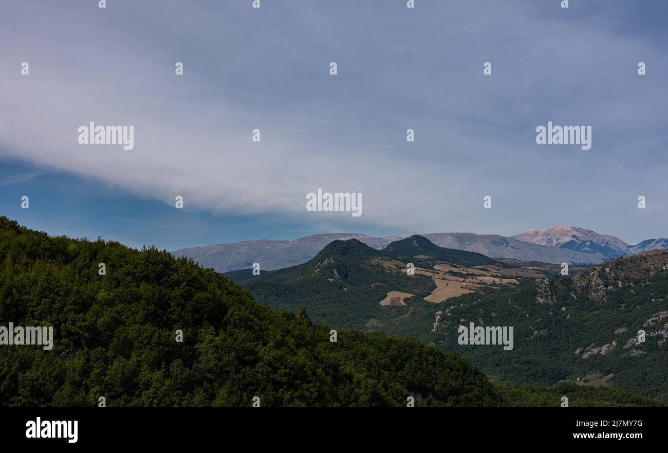 Landscapes of Abruzzo. View from the viewpoint of the Rio Verde ...