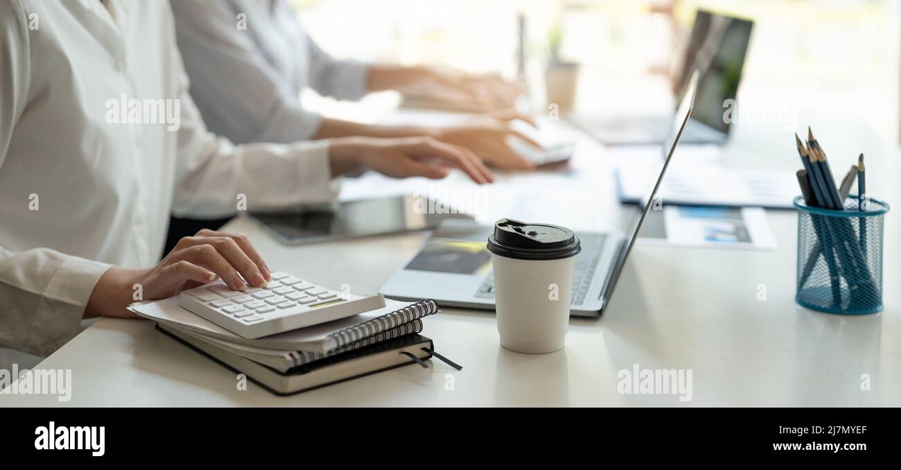 Professional executive Business colleague team working and analyzing ...