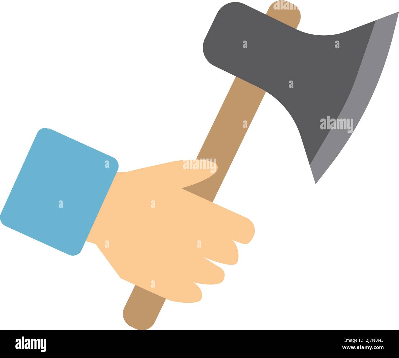 A man's hand holding an axe. Editable vector Stock Vector Image & Art ...