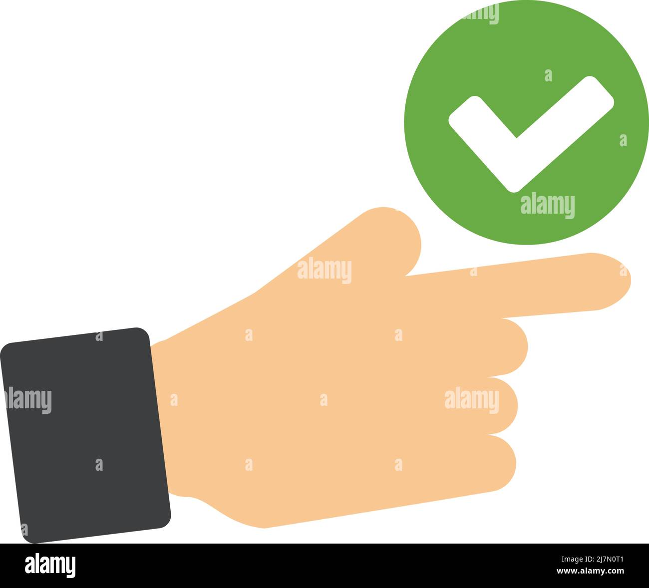 Human hand and green check mark icon. Editable vector Stock Vector ...