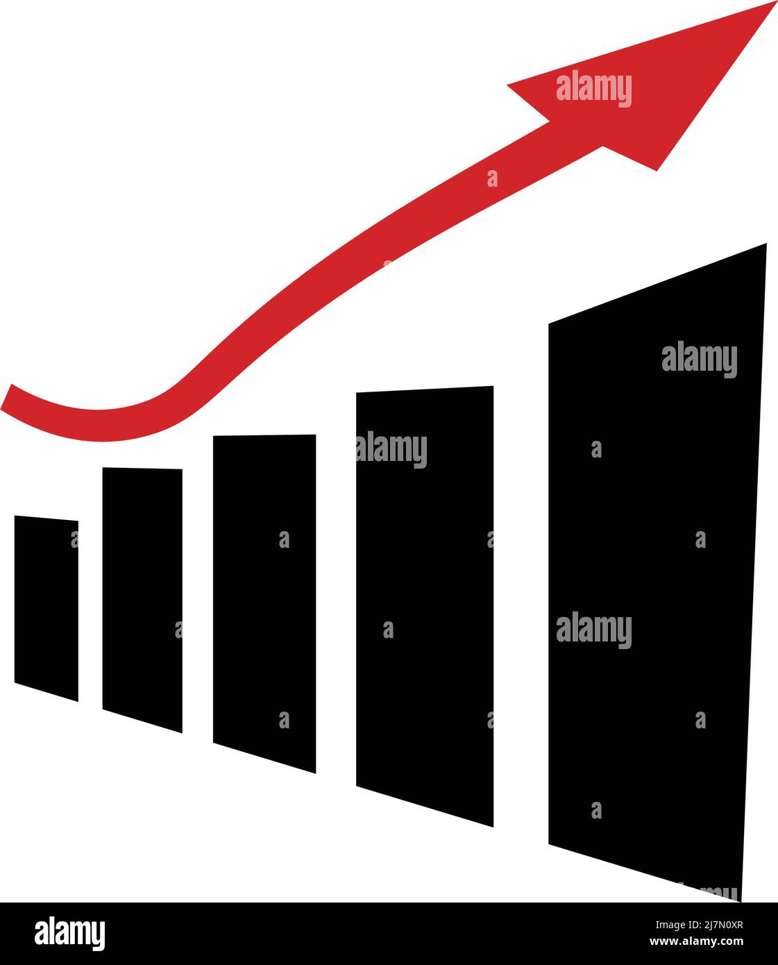 Fast growing bar graph and arrow icon. Editable vector Stock Vector ...