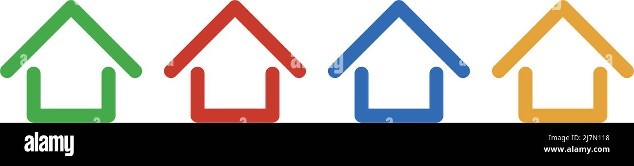 Colorful house icons set. Editable vector Stock Vector Image & Art - Alamy