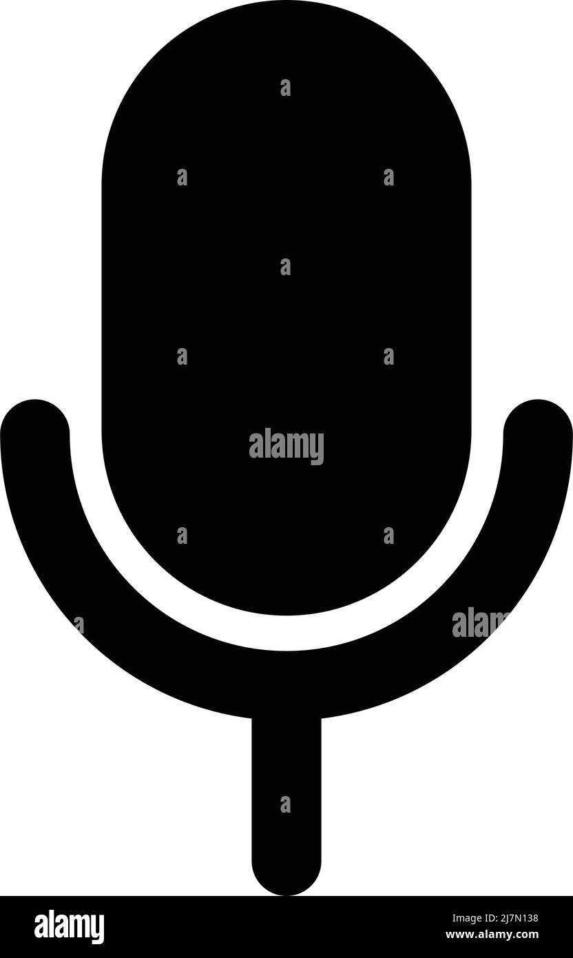Simple microphone silhouette icon. Editable vector Stock Vector Image ...