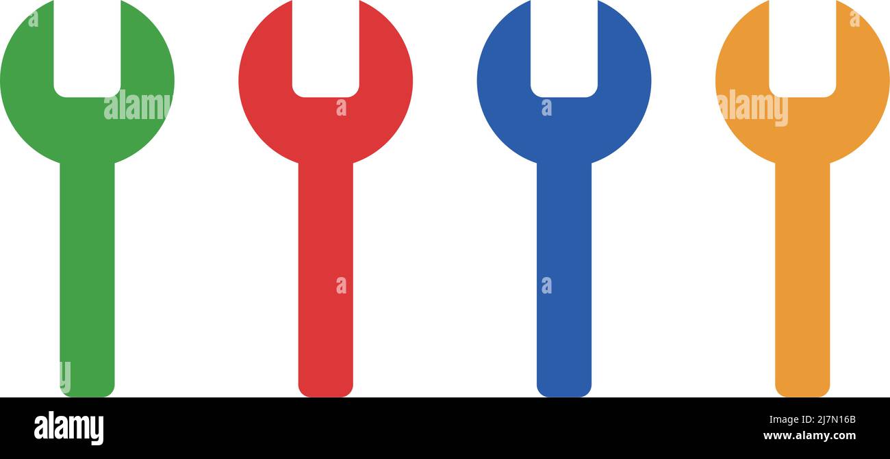 A set of colorful wrench icons. Editable vector Stock Vector Image ...