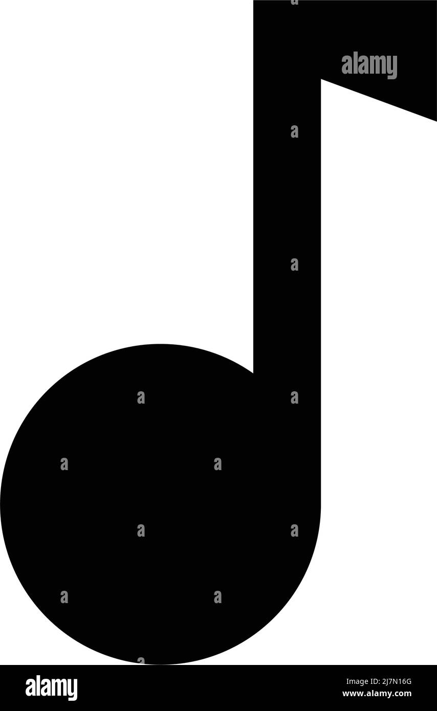 A simple musical note icon. Music and sheet music. Editable vector ...