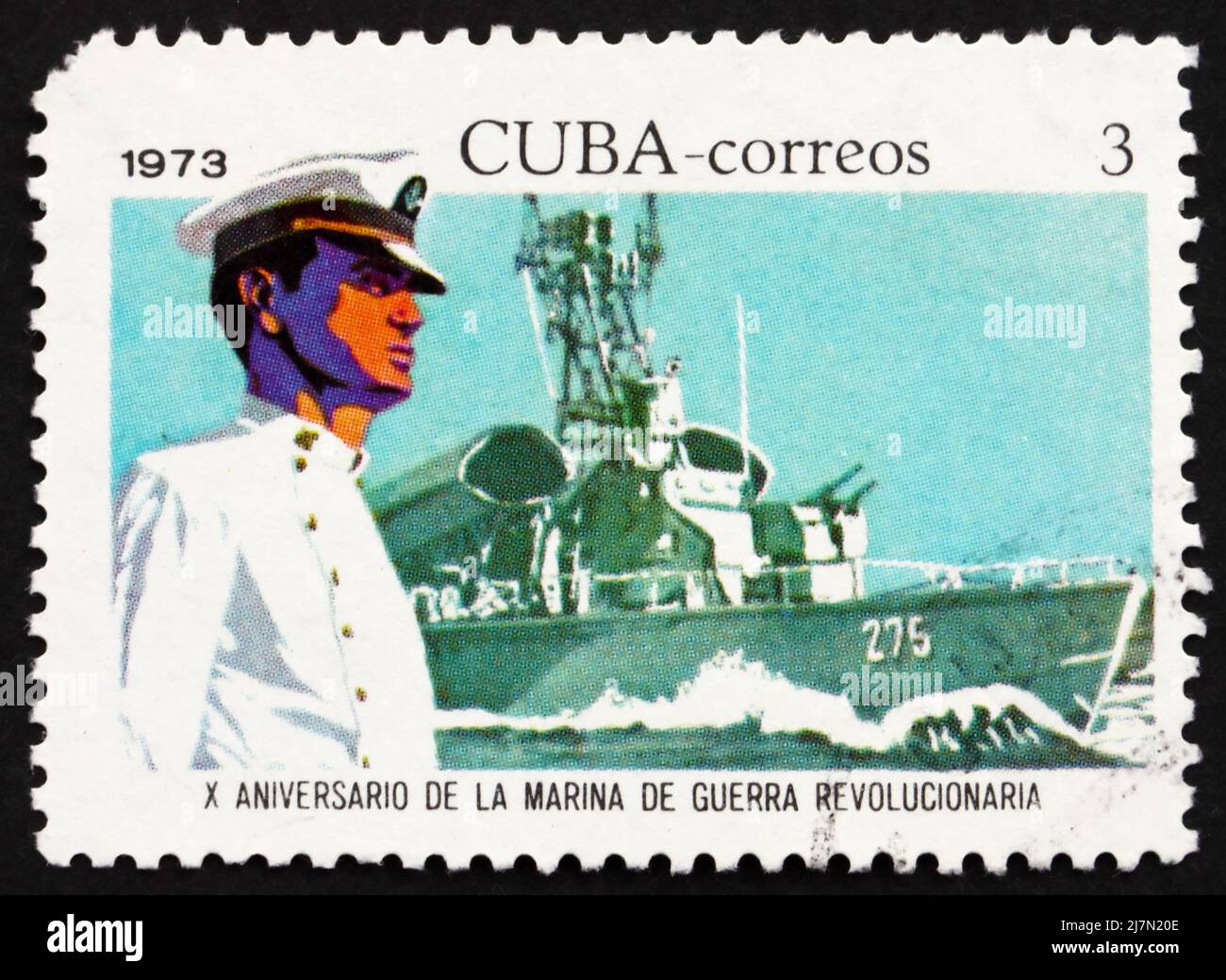 CUBA - CIRCA 1973: a stamp printed in the Cuba shows Midshipman and ...