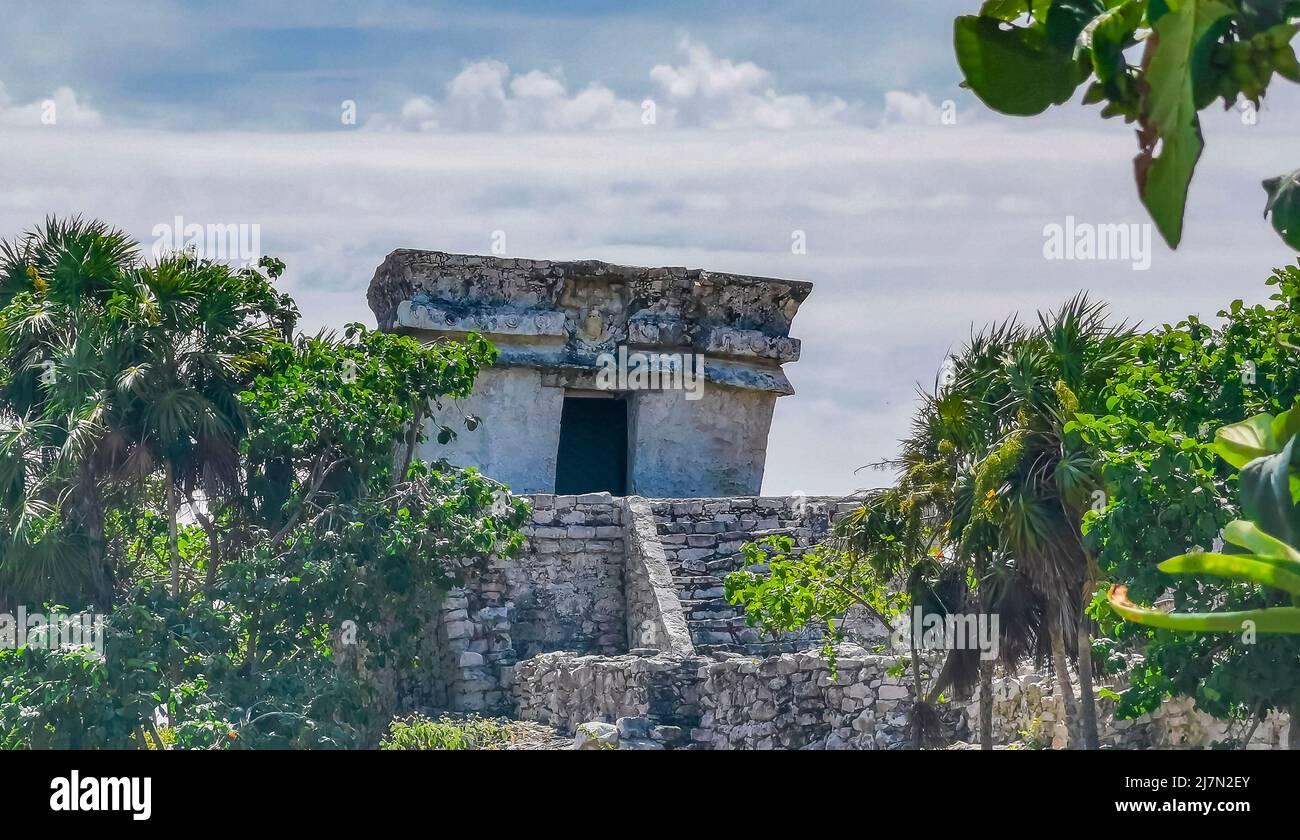 Ancient Tulum ruins Mayan site with temple ruins pyramids and artifacts ...