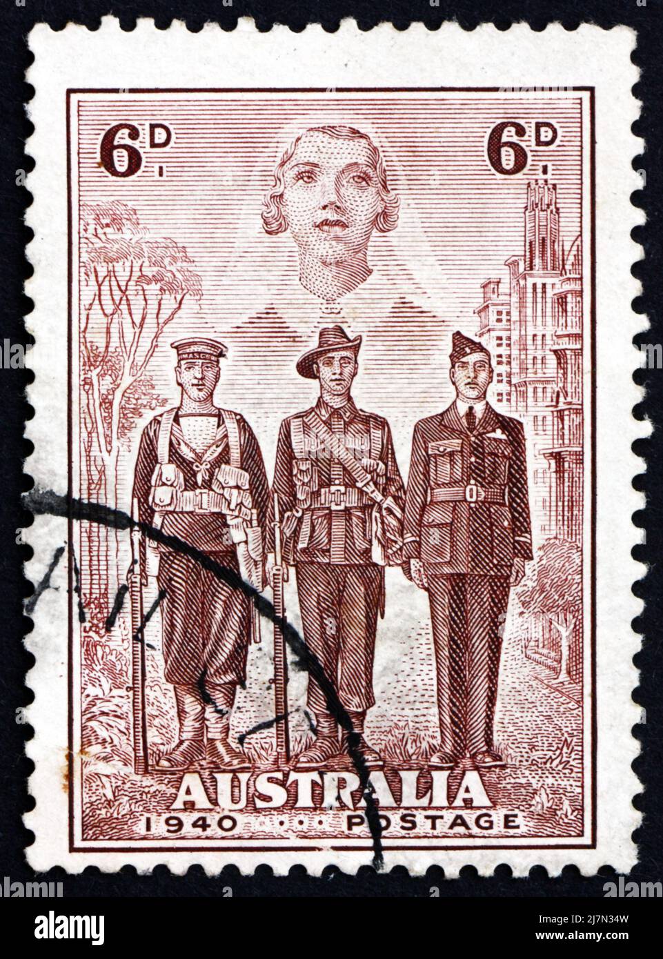 AUSTRALIA - CIRCA 1940: a stamp printed in the Australia shows Nurse ...