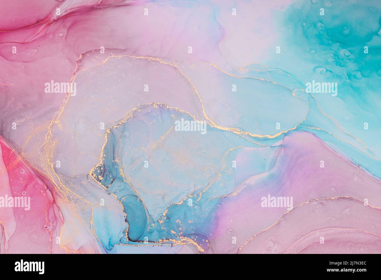 Abstract liquid ink painting background in pink blue colors Stock Photo ...