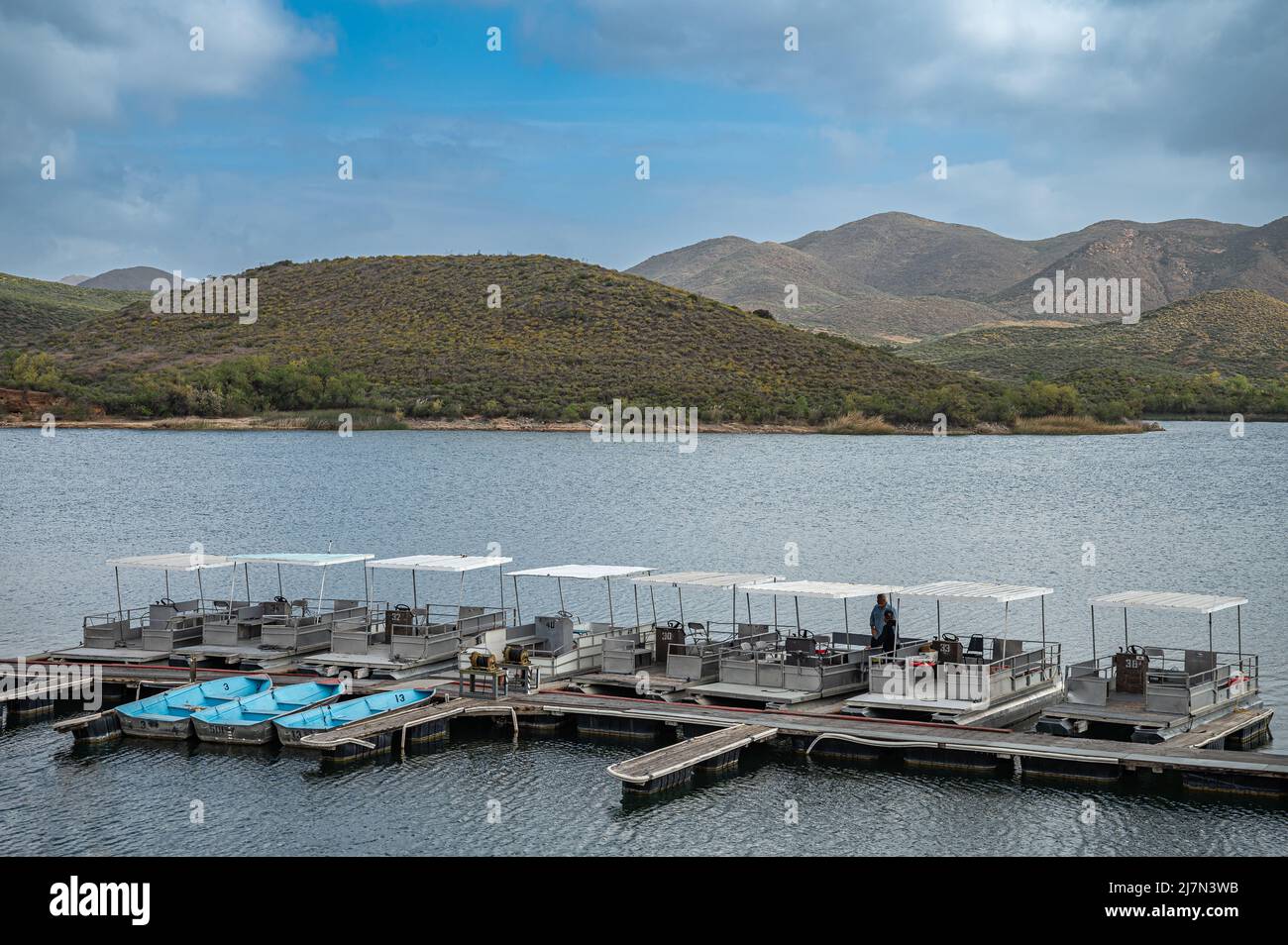 Winchester, CA, USA - April 11, 2022: Skinner Lake. Closeup of rental ...