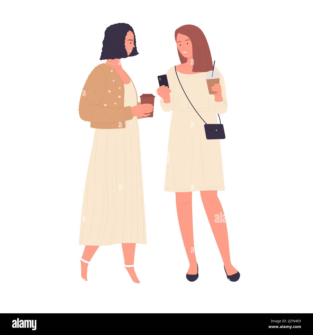 Two girls talking party Stock Vector Images - Alamy