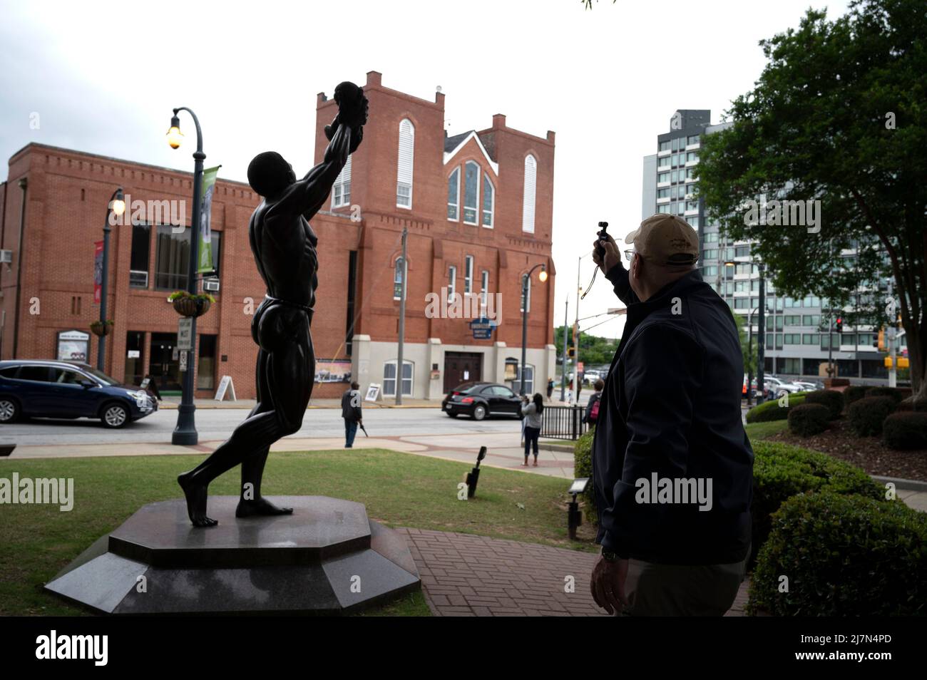 Atlanta, GA, USA. 7th May, 2022. A visitor makes a photo of the Behold ...