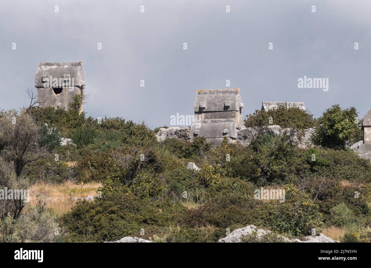 Tombs carved hillside ancient lycian hi-res stock photography and ...