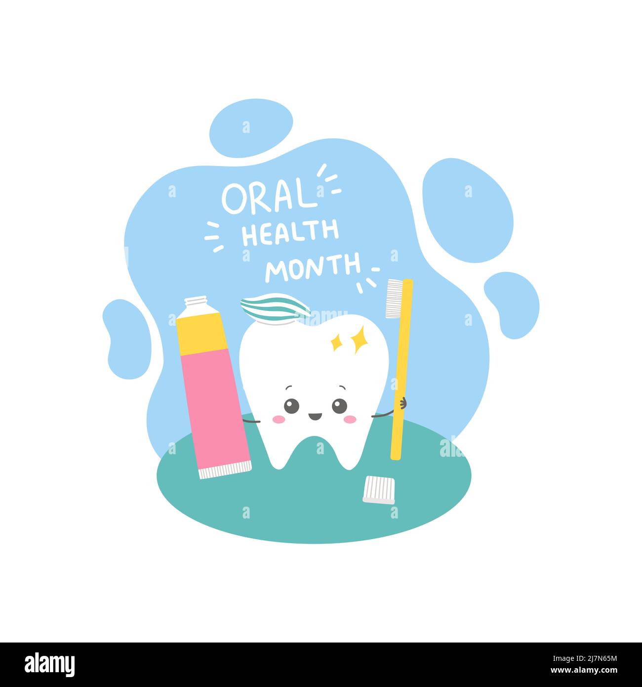 Oral care month, teeth care vector illustration Stock Vector Image ...