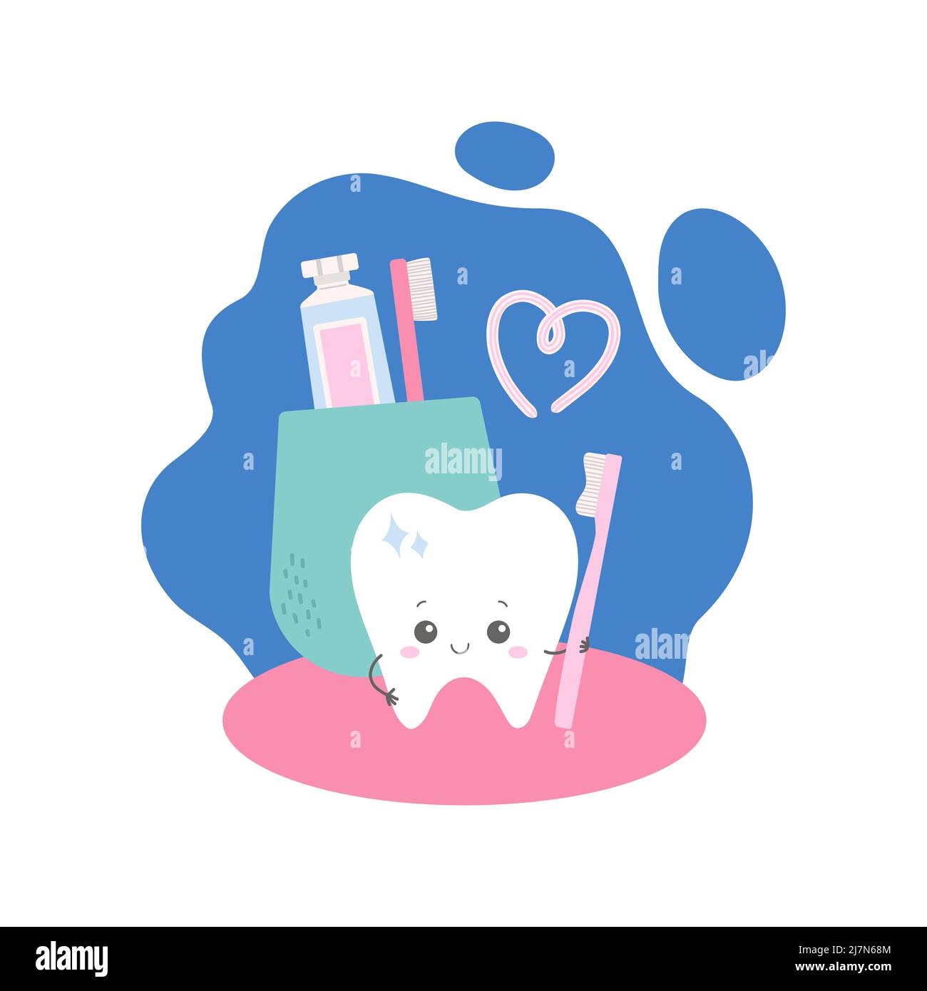 Oral care month, teeth care vector illustration Stock Vector Image ...