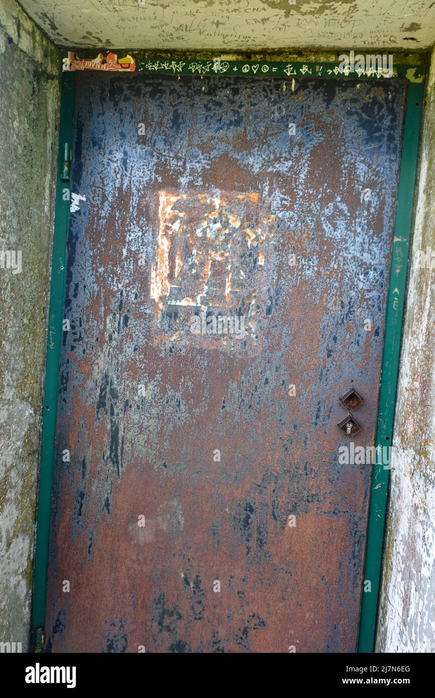 A rusted door an old watchtower Stock Photo - Alamy