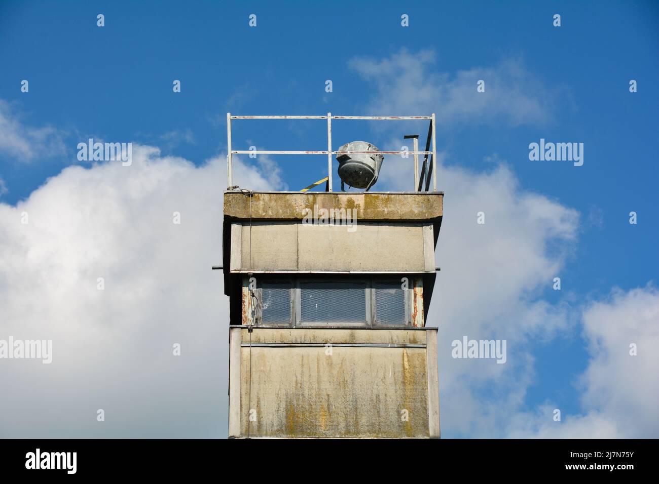 An old border watchtower of a former GDR border fortification, at the ...