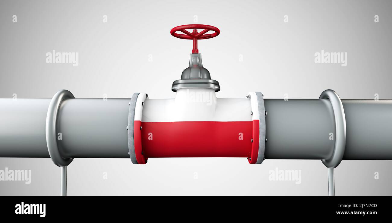 Poland oil and gas fuel pipeline. Oil industry concept. 3D Rendering ...