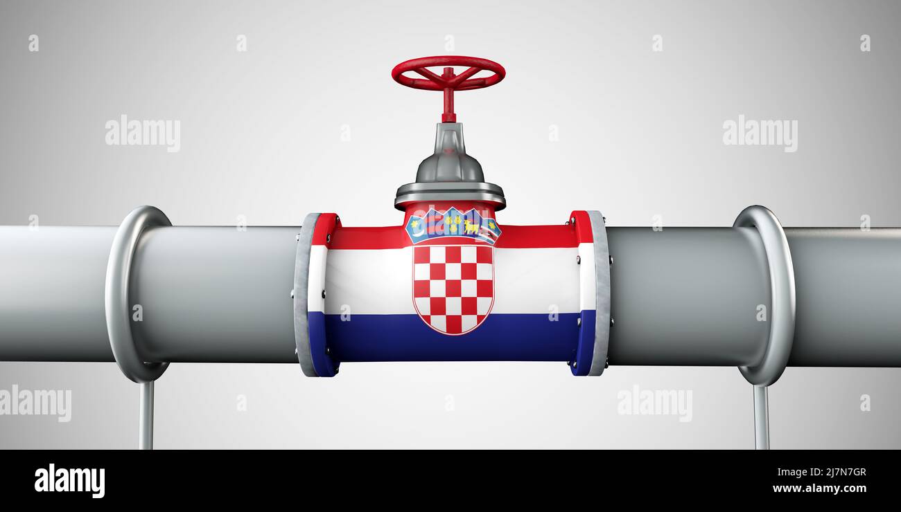 Croatia oil and gas fuel pipeline. Oil industry concept. 3D Rendering ...
